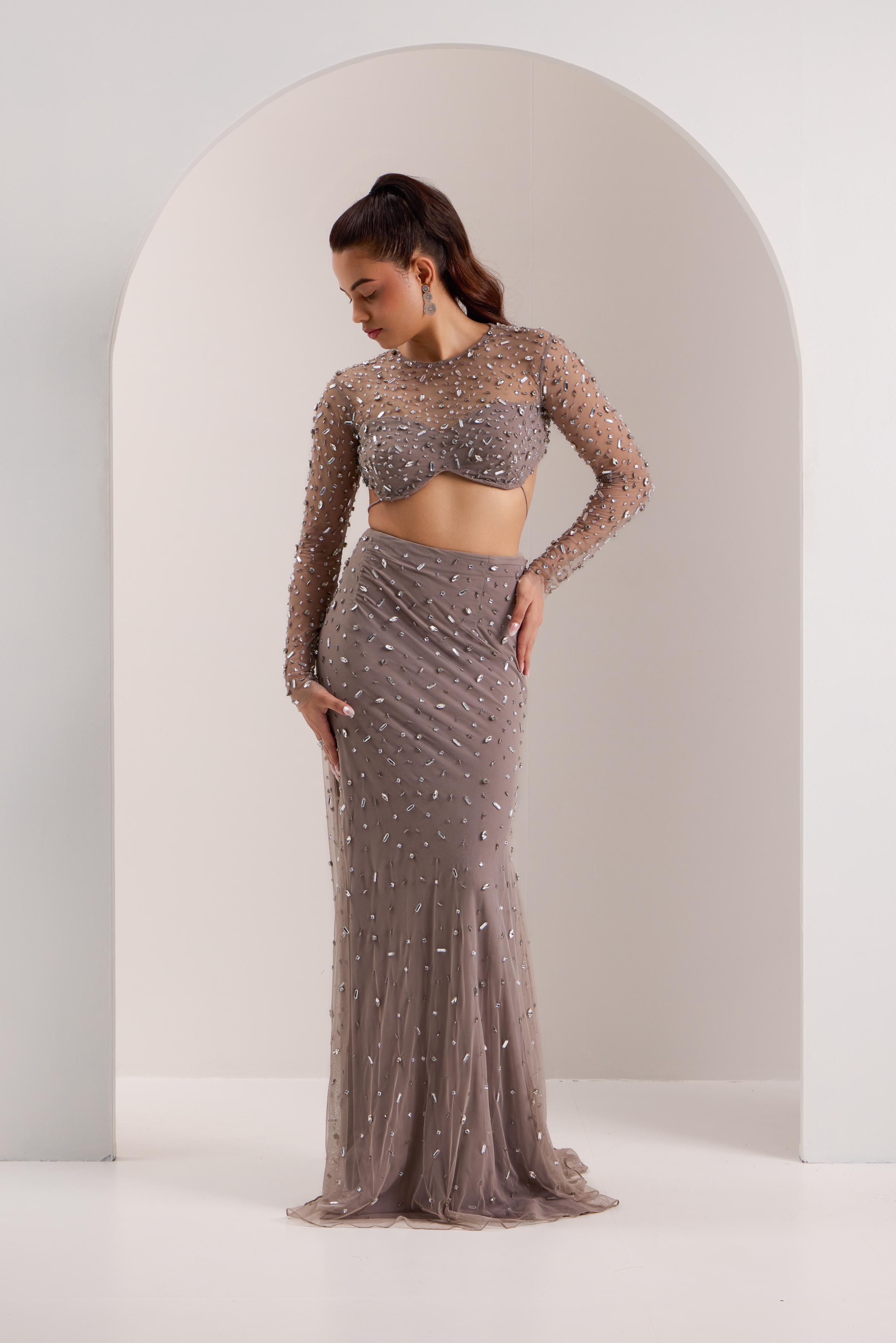 ELINOR BODYCON TRAIL SKIRT SET – Silky-Bindra