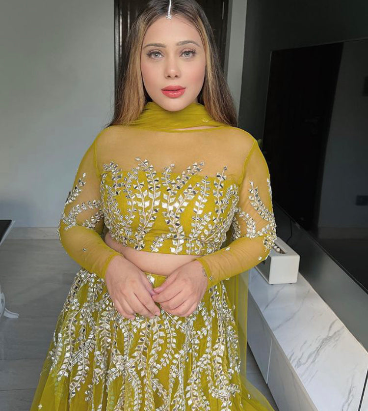 Ankita Raghav Arora in Mirror Work Soft Net Illusion Blouse Lehenga Se ...